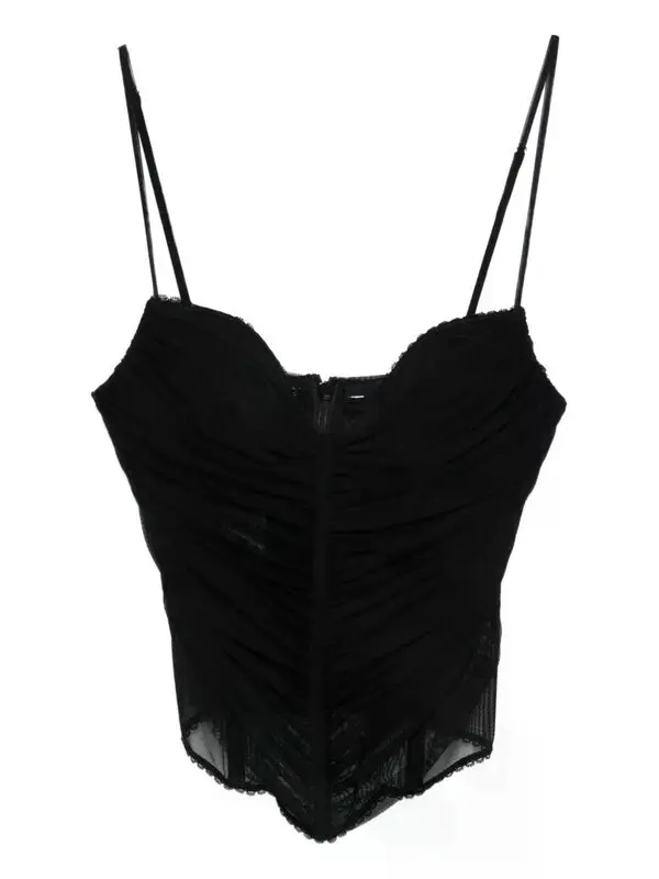 Blumarine Ruched Mesh Top