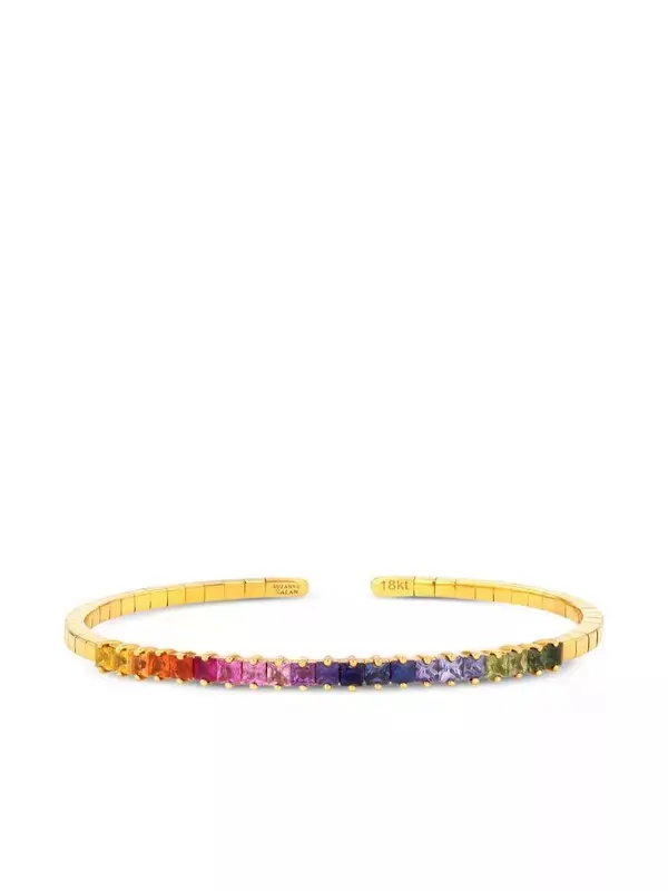 SUZANNE KALAN 18kt Yellow Rainbow Sapphire Cuff Bracelet - Gold