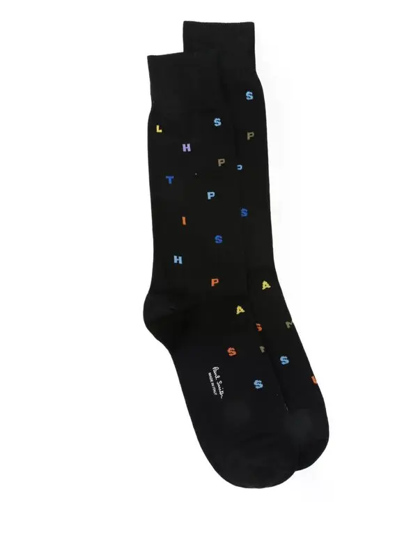 Paul Smith Letter-print Socks - Black