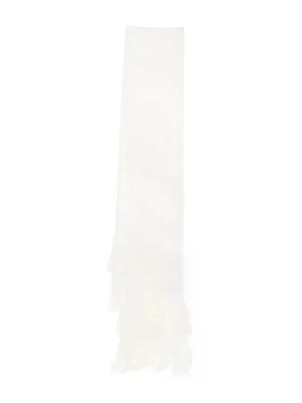 Fabiana Filippi Fringed Knit Scarf - White