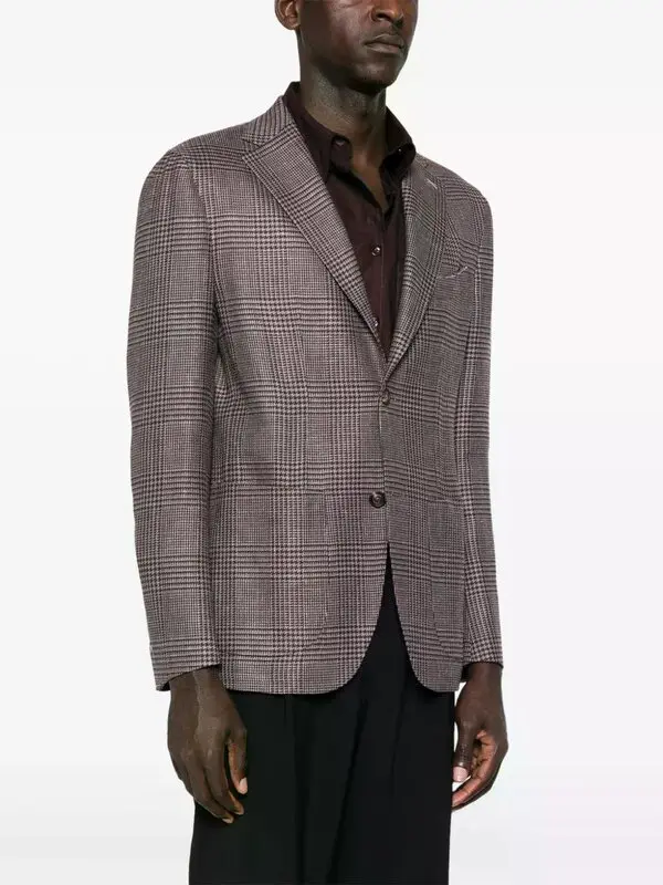Eleventy Checked Single-breasted Blazer