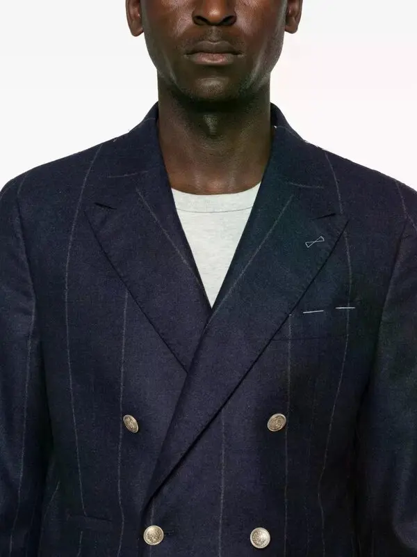 Eleventy Pinstripe Double-breasted Blazer - Blue