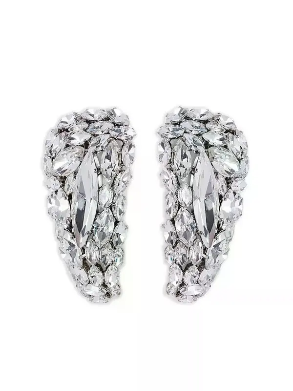 AREA Crystal Cluster Triangle Earrings - Silver