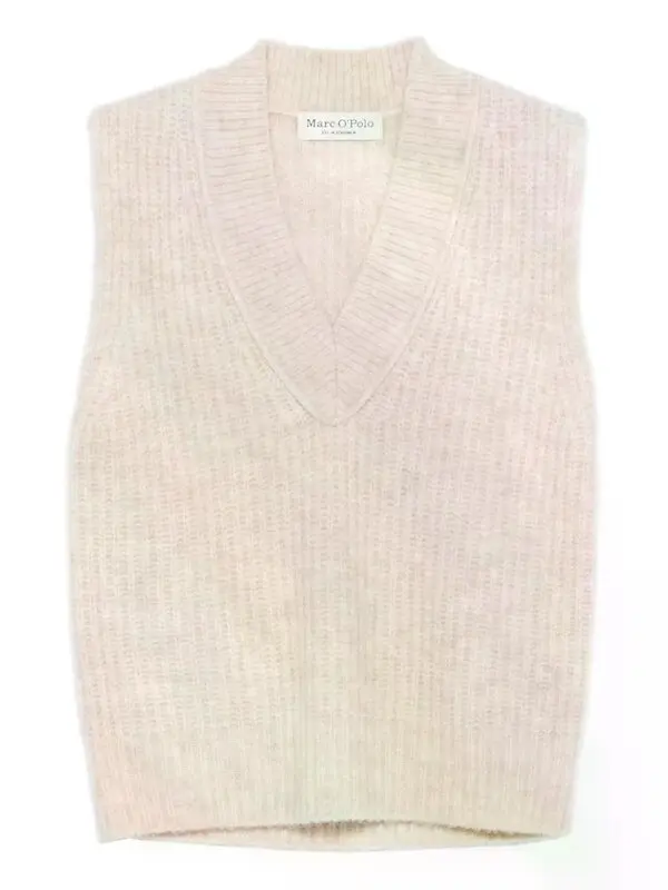 Marc O'polo V-neck Ribbed-knit Vest - Neutrals
