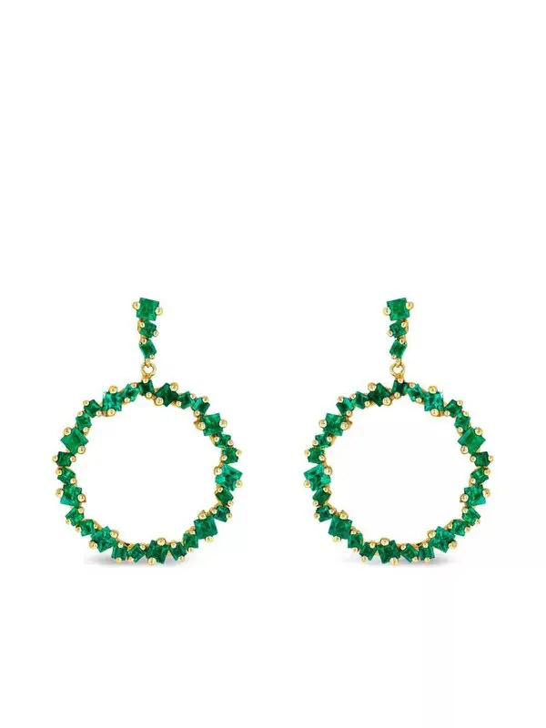 SUZANNE KALAN 18k Yellow Gold Emerald Drop Earrings - Green