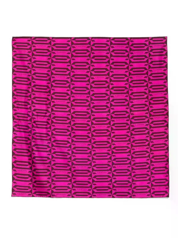 LANVIN Geometric-pattern Silk Scarf - Pink