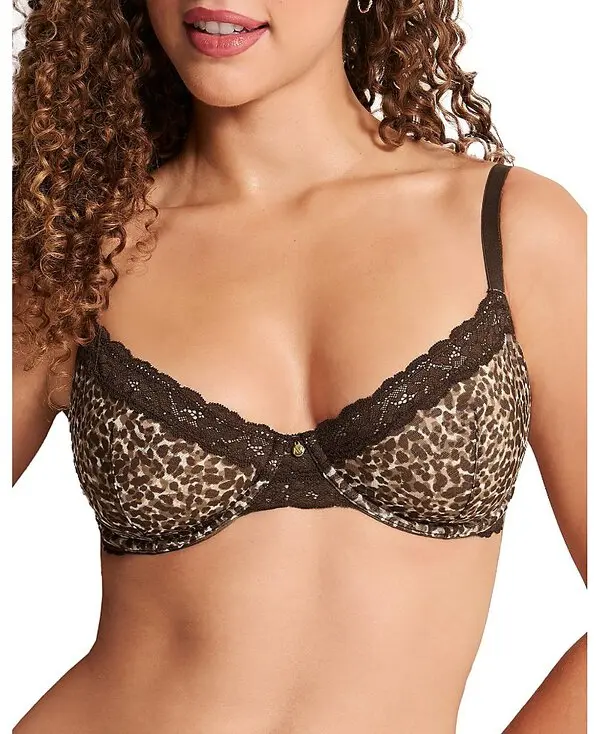 ADORE ME Akari Unlined Demi Bra - Animal Brown