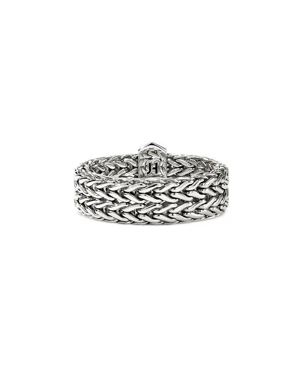 John Hardy Sterling Icon Link Diamond Ring - Silver