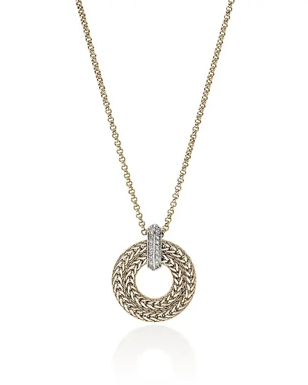 John Hardy 14k Yellow Icon Diamond Link Pendant Necklace - Gold