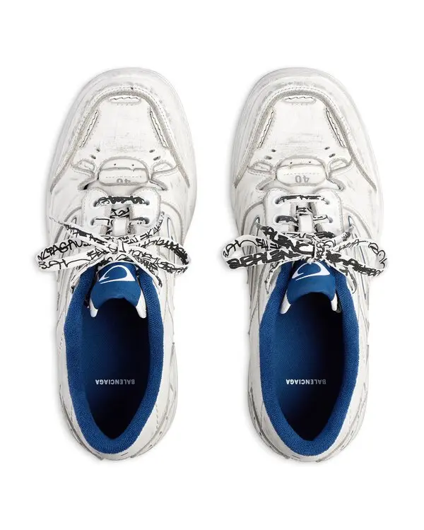 Balenciaga Hamptons Lace Up Sneakers - Blanc Multi