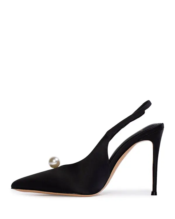 BLACK SUEDE STUDIO Embellished Pointed Pumps - Black