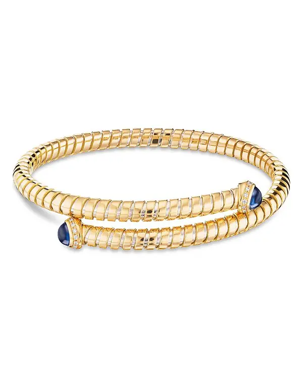 Marina B Trisolina Diamond And Sapphire Bangle - Gold