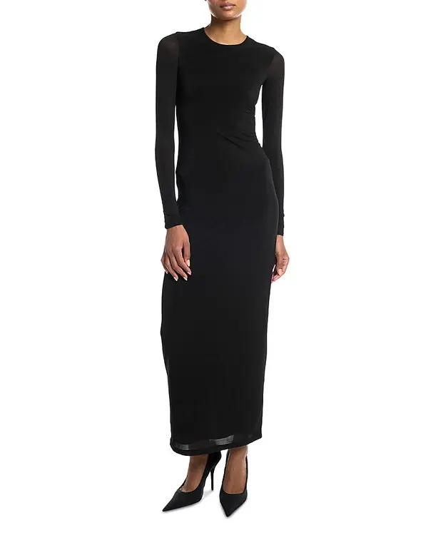 Wardrobe.nyc Sheer Midi Dress - Black