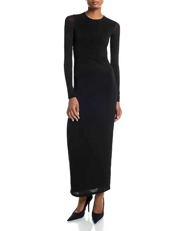 Wardrobe.NYC Sheer Midi Dress - Black