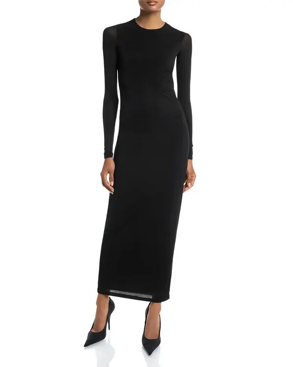 Wardrobe.NYC Sheer Midi Dress - Black