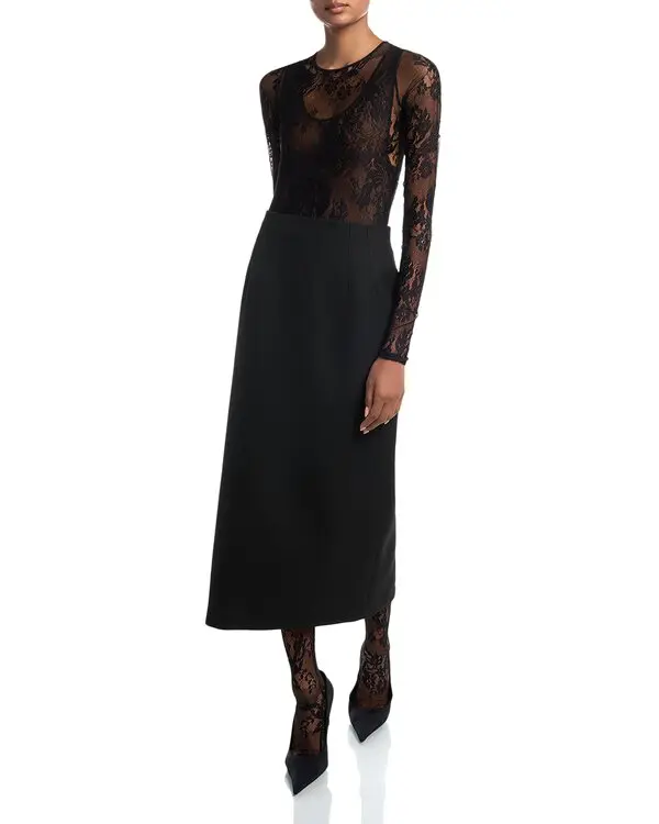 Wardrobe.NYC Contour Midi Skirt - Black