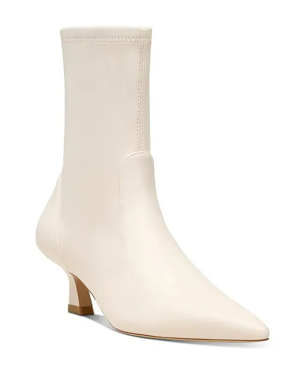 STUART WEITZMAN Vinnie 50 Leather Booties - Cream