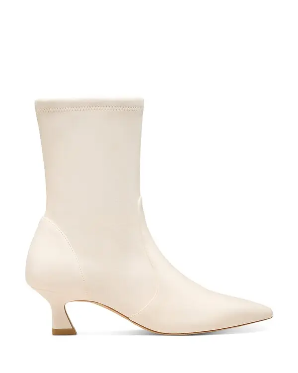 STUART WEITZMAN Vinnie 50 Leather Booties - Cream