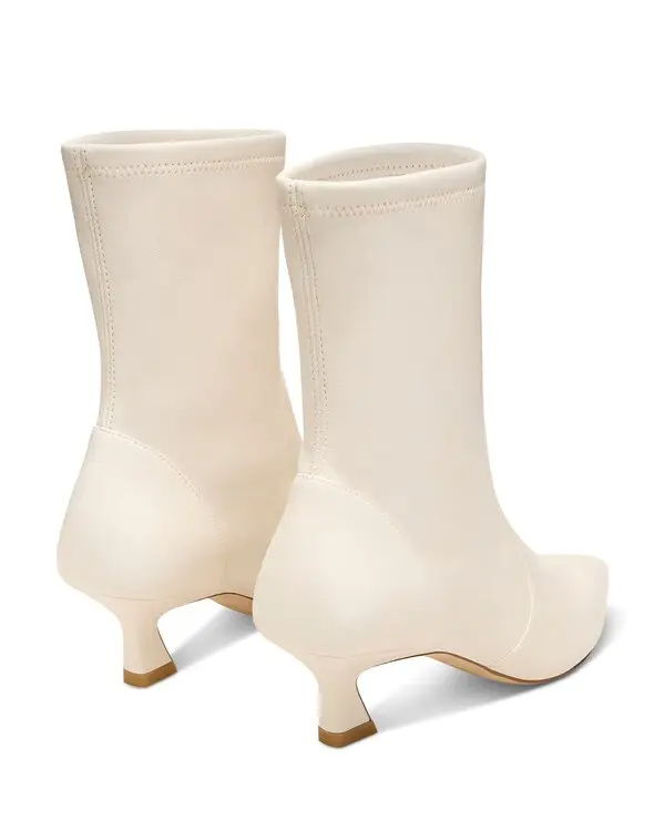 STUART WEITZMAN Vinnie 50 Leather Booties - Cream