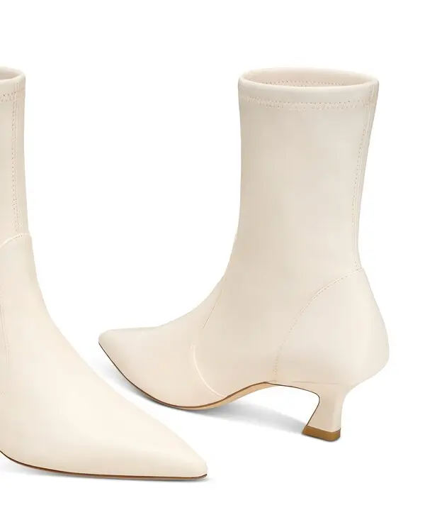 STUART WEITZMAN Vinnie 50 Leather Booties - Cream