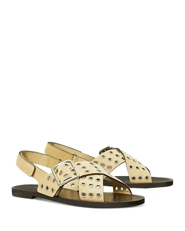 Tory Burch Cross Band Sandals - Praline