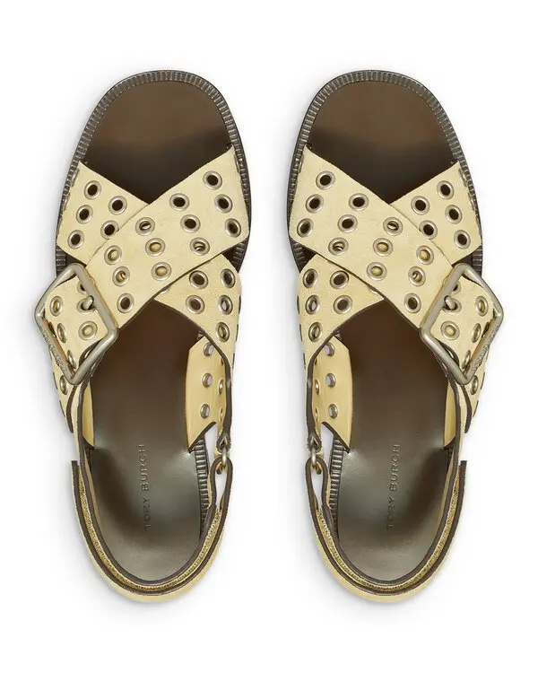 Tory Burch Cross Band Sandals - Praline