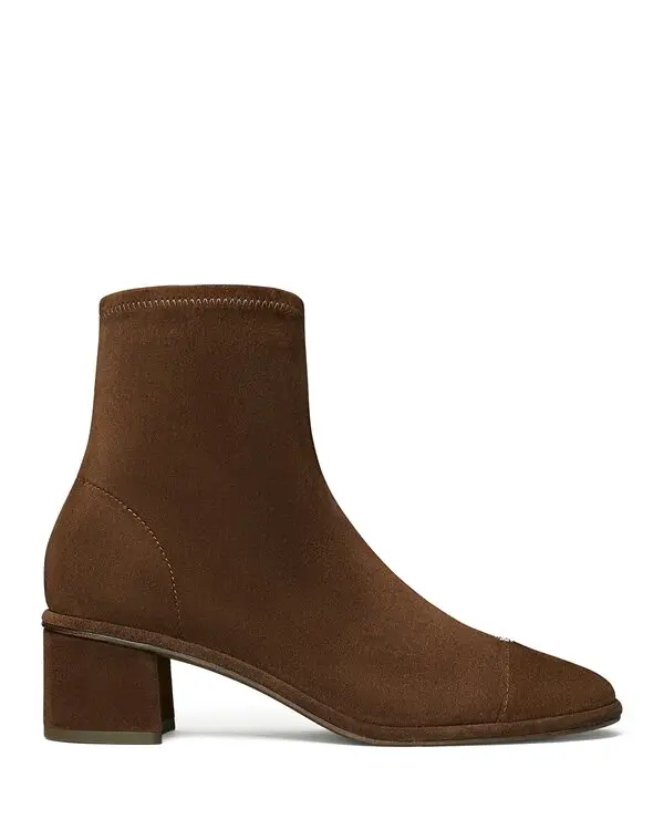 Tory Burch Cap Toe Suede Ankle Boots