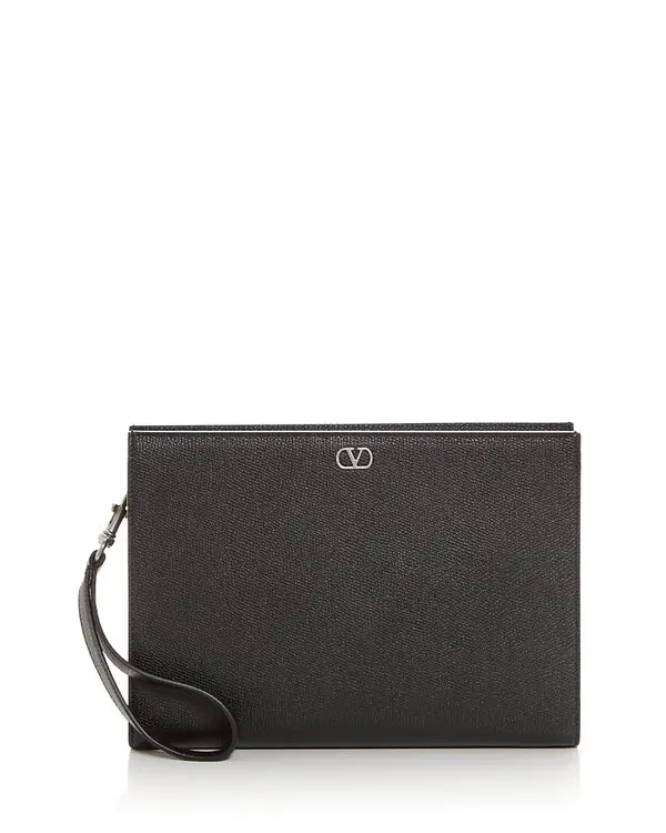 Valentino Garavani Vlogo Leather Pouch - Black