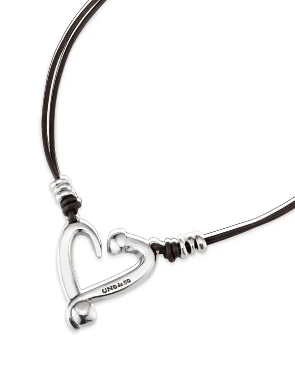 UNODE50 Dual Strap Heart Pendant Necklace