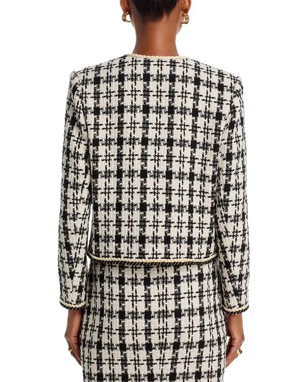 Aqua Houndstooth Tweed Jacket