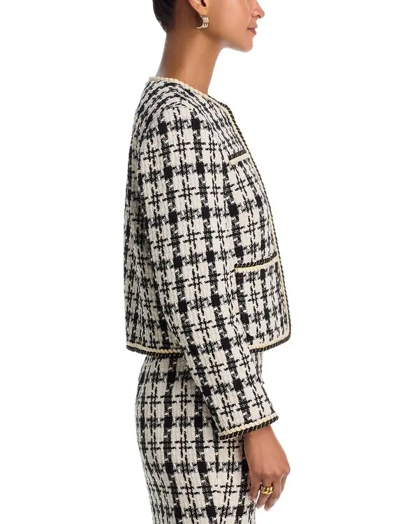 Aqua Houndstooth Tweed Jacket