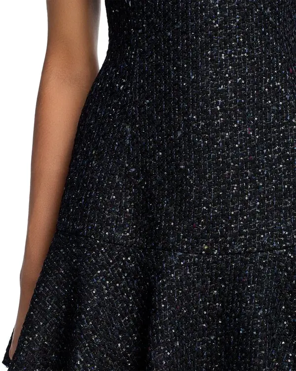 Aqua Bubble Tweed Sleeveless Mini Dress