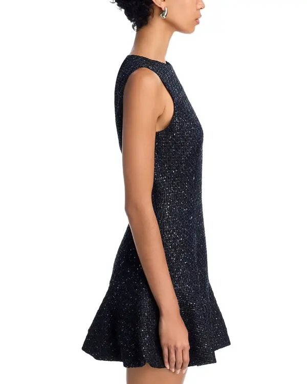 Aqua Bubble Tweed Sleeveless Mini Dress