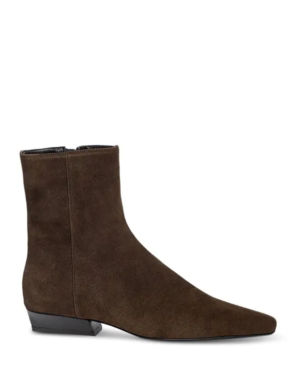 Staud Wally Flat Ankle Boots - Truffle