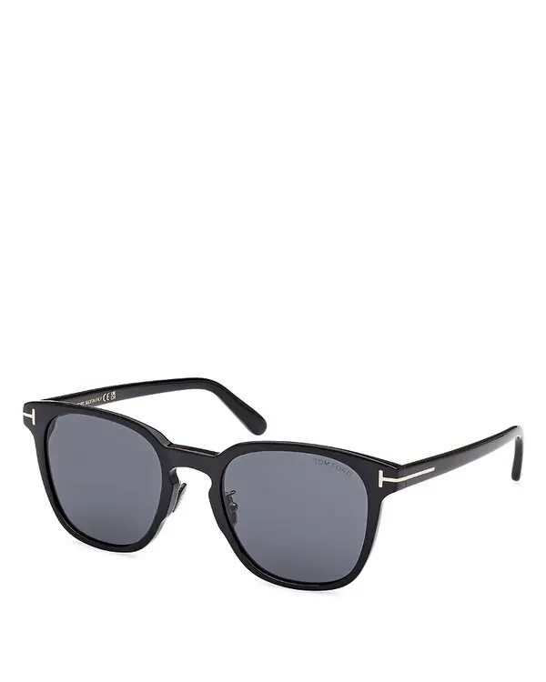 TOM FORD Round Frame Sunglasses 53mm - Black/smoke
