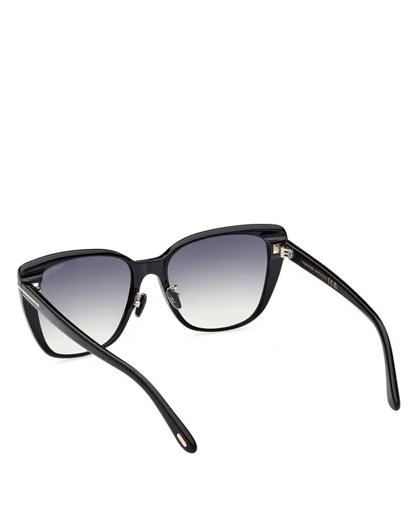 TOM FORD Cat Eye Sunglasses 57mm - Black/smoke Gradient