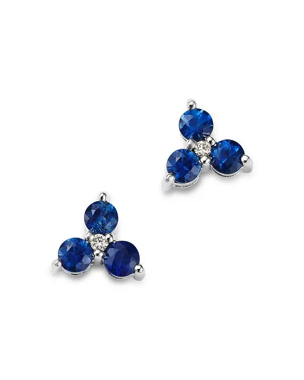 Bloomingdale'S Sapphire And Diamond Stud Earrings - Blue Sapphire