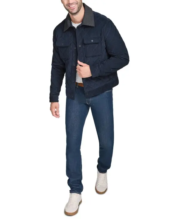 Cole Haan Quilted Corduroy Jacket - Navy