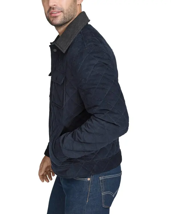 Cole Haan Quilted Corduroy Jacket - Navy