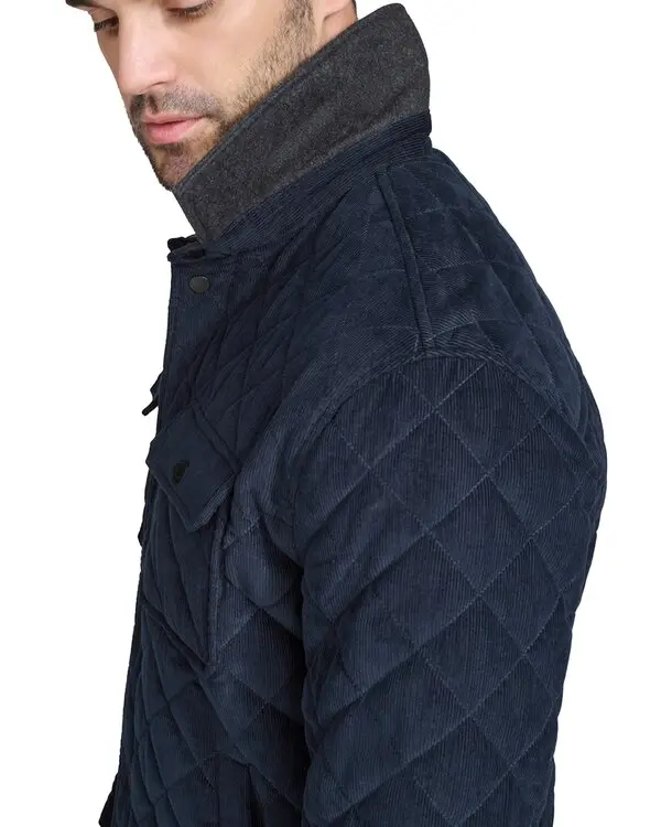 Cole Haan Quilted Corduroy Jacket - Navy