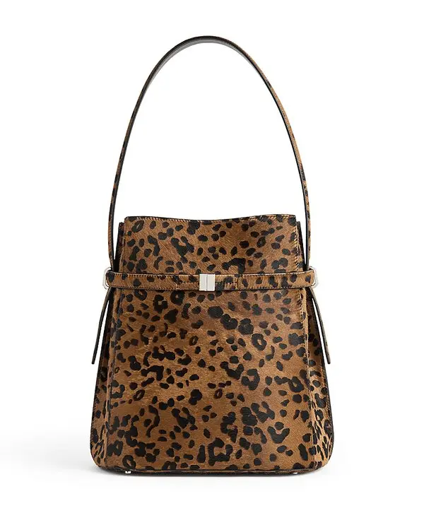 TOTEME Belted Calf Hair Bucket Bag - Leopard