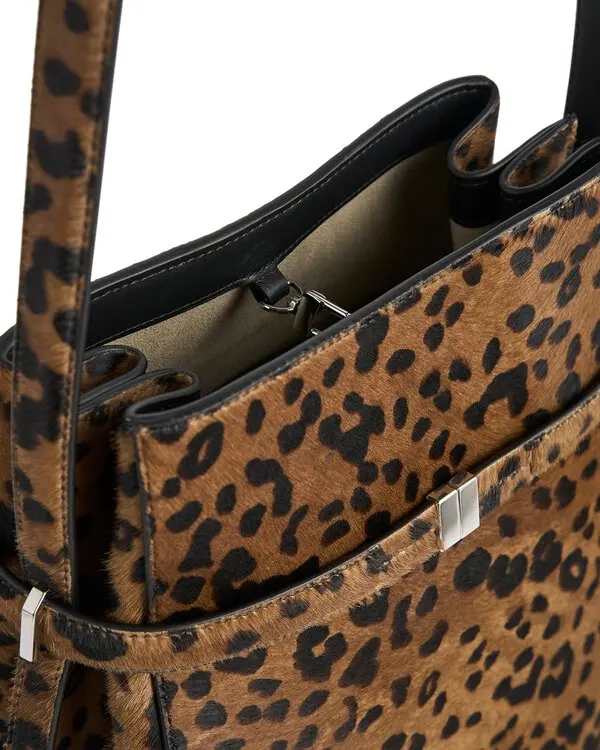 TOTEME Belted Calf Hair Bucket Bag - Leopard