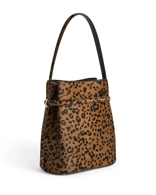 TOTEME Belted Calf Hair Bucket Bag - Leopard