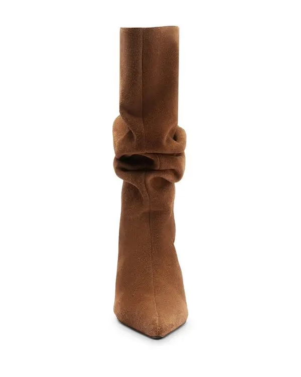 Schutz Harriet Suede Slouch Boots - Root Brown