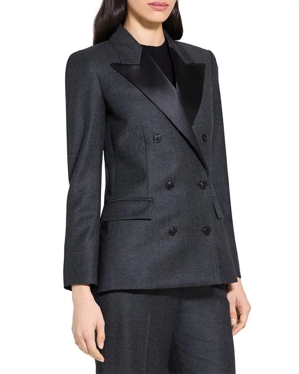 Theory Double Breasted Tuxedo Combo Jacket
