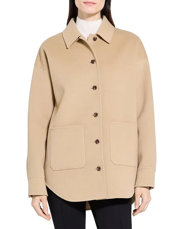 Theory Oversized Wool & Cashmere Shirt Jacket