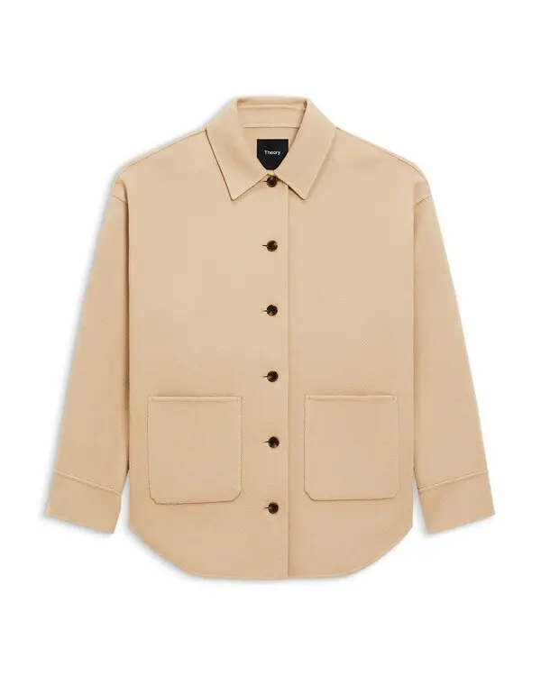 Theory Oversized Wool & Cashmere Shirt Jacket