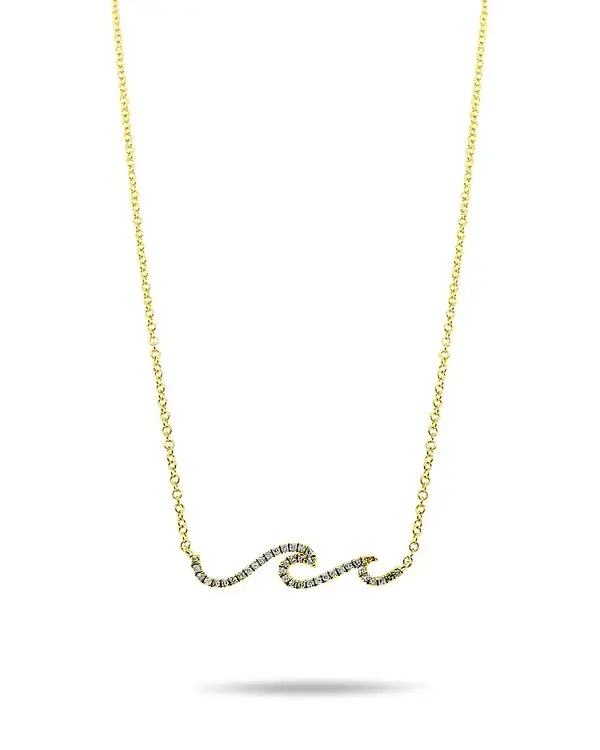 Meira T 14k Yellow Diamond Wave Pendant Necklace - Gold