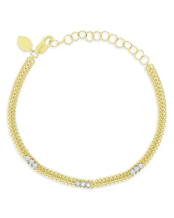 Meira T 14k Yellow Diamond Station Bracelet - Gold