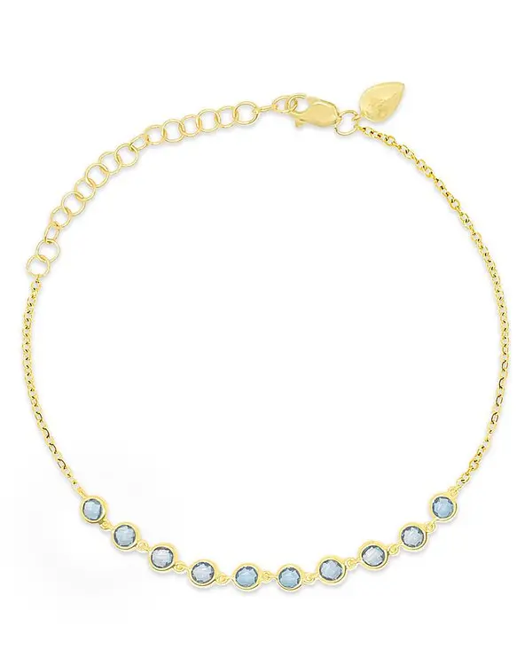 Meira T 14k Yellow Blue Topaz Bracelet - Gold